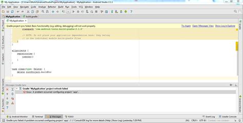 Gradle Project Refresh Failed Android Studio 211 Stack Overflow