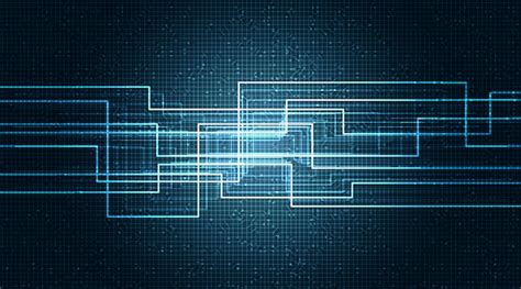 Premium Vector Binary Line Circuit Microchip On Technology Background Hi Tech Digital And