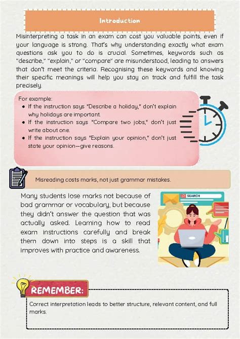 Task Instructions Avoiding Exam Misinterpretation By The English Spark