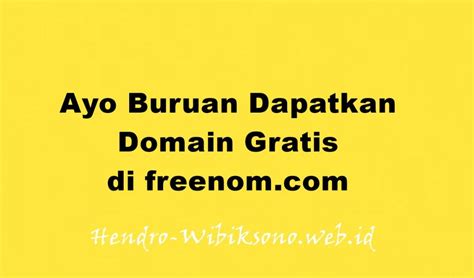 Ayo Buruan Dapatkan Domain Gratis Di Freenom.com