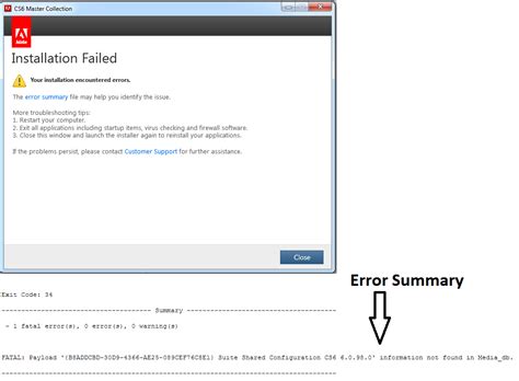 Installation Failed Error Adobe Community 4520984