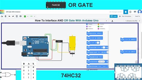 OR GATE WITH ARDUINO IN TINKERCAD IC 74HC32 YouTube