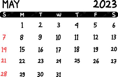 التقويم الأصلي لشهر مايو 2023 تقويم مايو 2023 Png وملف Psd للتحميل مجانا