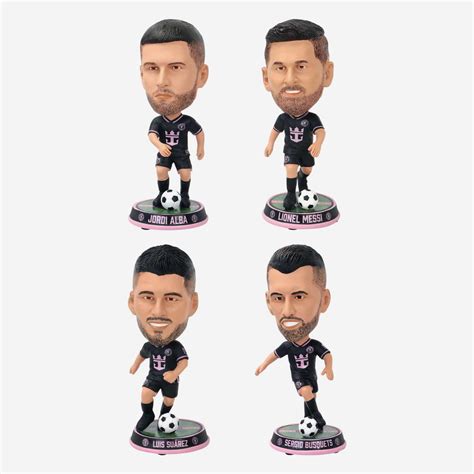 Inter Miami Cf 4 Pack Mini Bighead Bobblehead Set Foco