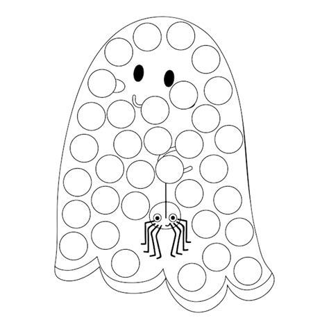 아이들을 위한 할로윈 도트 마커 활동 페이지 프리미엄 벡터