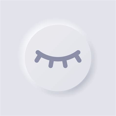 close eye button icon white neumorphism soft ui design for web design
