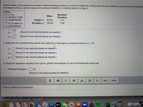 Solved Shown Below Is The Output From A Linear Model