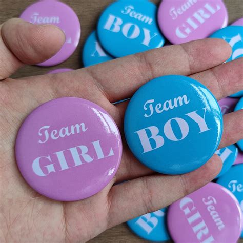 Boy Or Girl Gender Reveal Badges Team Boy Team Gir Vicedeal