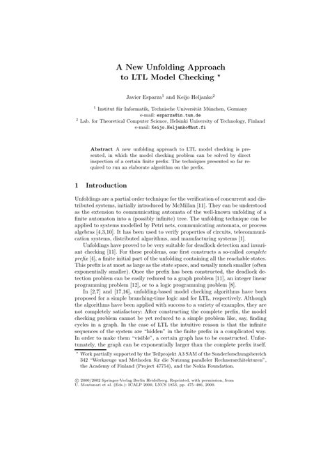 Pdf A New Unfolding Approach To Ltl Model Checking