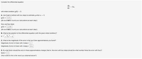 solved consider the differential equation dxdy 3x with
