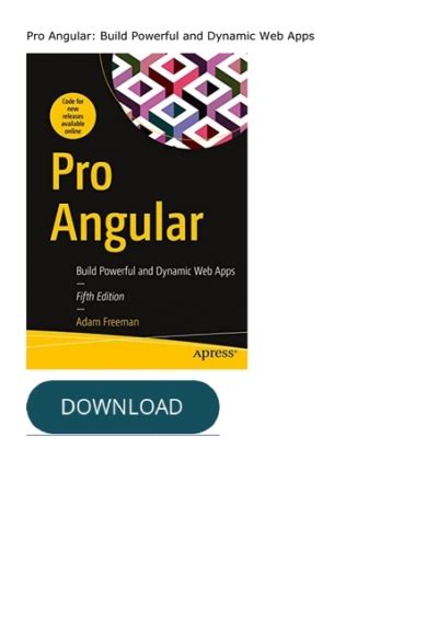 Full Download Pdf Pro Angular Build Powerful And Dynamic Web Apps