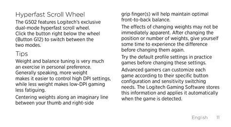 Hyperfast Scroll Wheel Tips Logitech G Instruction