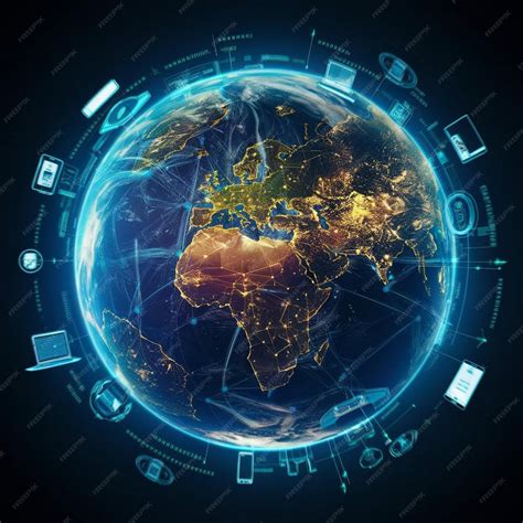 Tech Devices And Icons Connected To Digital Planet Earth Ai Premium Ai Generated Image
