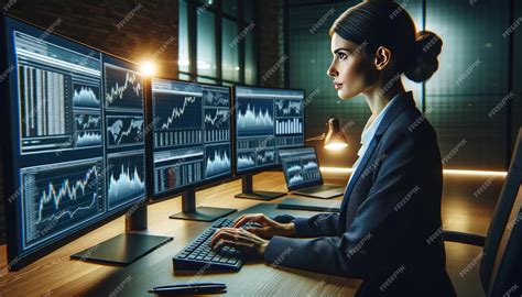 Premium Photo Professional Female Analyst Is Highly Focused On