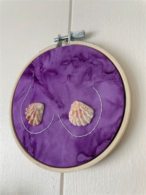 Embroidered Beach Boobies Purple Pleasure Etsy