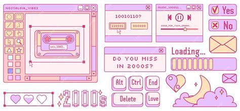 Premium Vector Old Computer Aestethic Kawaii Retro Pc Elements User