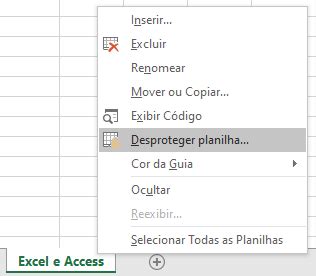 Como Fazer Para Desproteger Uma Planilha No Excel Excel E Access