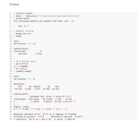 Solved Linear Regression Prediction Interval Worksheet Show All Steps In Course Hero