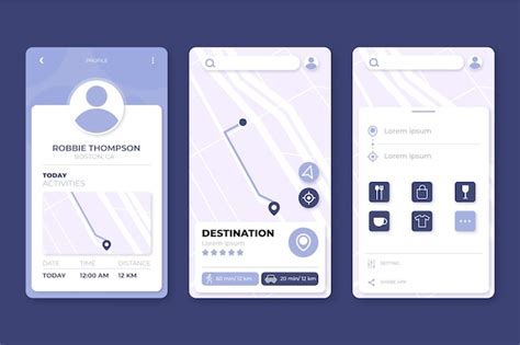 concept d interface d application de localisation vecteur gratuite