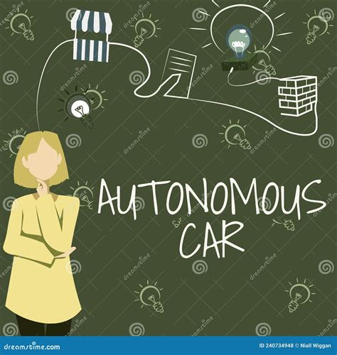 Sign Displaying Autonomous Car Word For Vehicle That Can Guide Itself Without Human Conduction