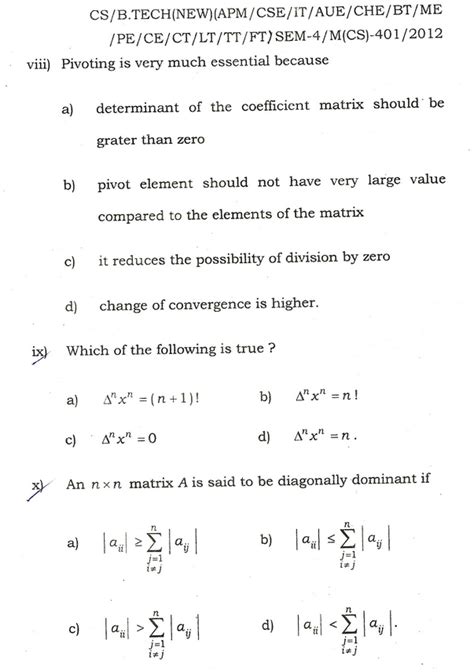 b tech cse wbut numerical methods 4th semester 2012 question papers
