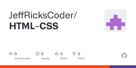 GitHub JeffRicksCoder HTML CSS