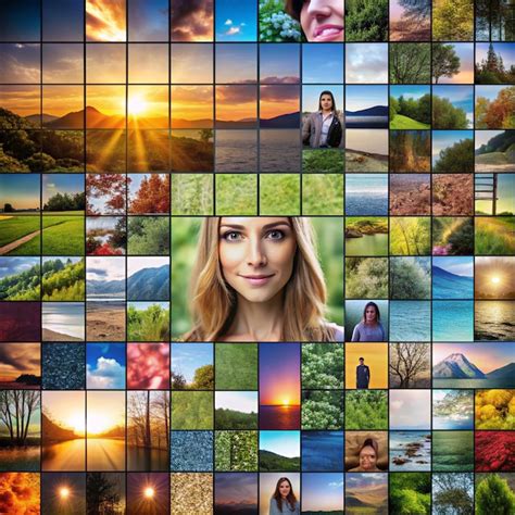 Collage Grid Effect Overlay Premium Ai Generated Image