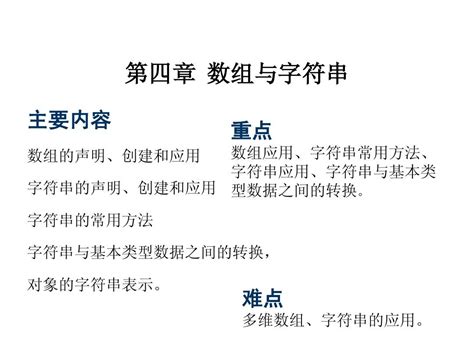第四章数组和字符串word文档在线阅读与下载无忧文档 第四章数组和字符串word文档在线阅读与下载无忧文档