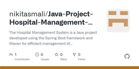 Github Nikitasmali Java Project Hospital Management System The Hospital Management System Is
