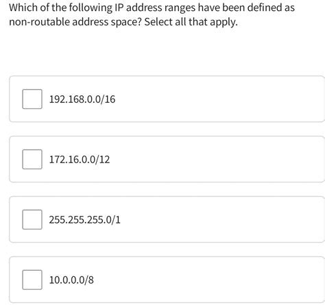 Which Of The Following IP Address Ranges Have StudyX