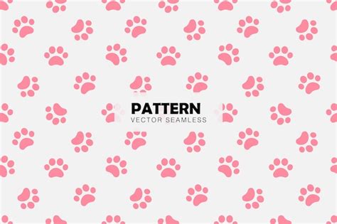 Premium Vector Cat Paw Cute Pink Shape Seamless Repeat Pattern