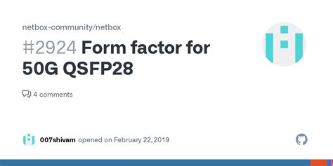 Form Factor For 50g Qsfp28 · Issue 2924 · Netbox Communitynetbox · Github