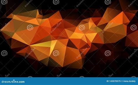 Vector Irregular Polygon Background Triangle Low Poly Pattern Fiery Orange And Brown Color