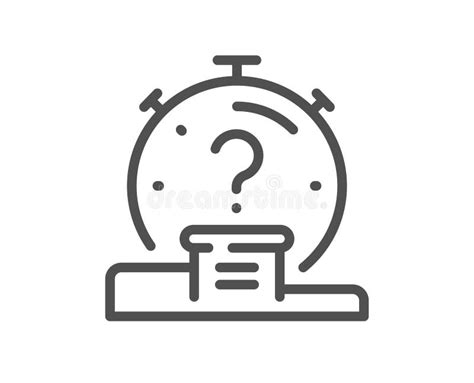 Quiz Line Icon Timer With Question Mark Vector Stock Vector