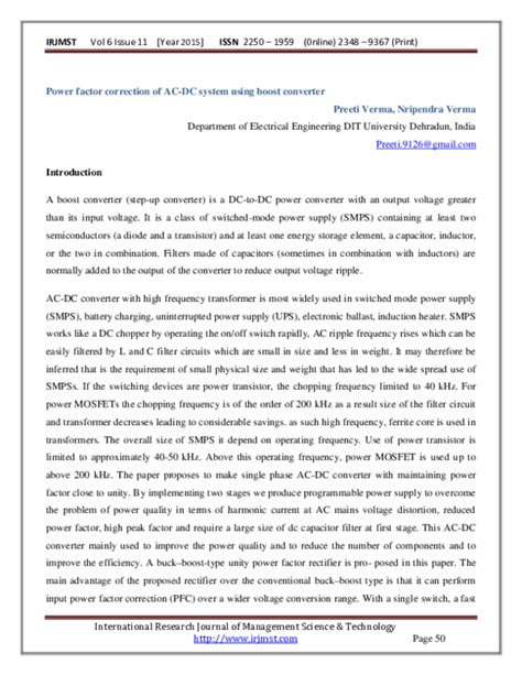 Pdf Power Factor Correction Of Ac Dc System Using Boost Converter