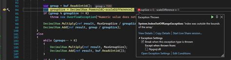 Indexoutofrangeexception In The Numerichandler Issue Npgsql Npgsql Github