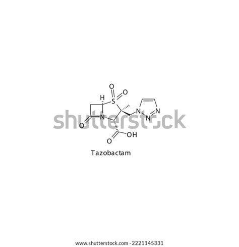 Tazobactam Flat Skeletal Molecular Structure Inhibitor Stock Vector