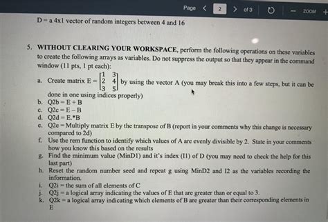 Solved 4 Create The Following Arrays As Variables Do Not