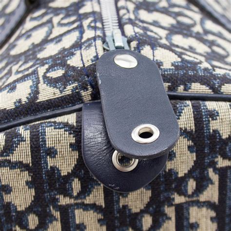 1960s Christian Dior Blue Monogram Boston Trotter Bag At 1stdibs