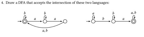 Solved 4 Draw Dfa Accepts Intersection Two Languages B Q34810958 Coursehigh