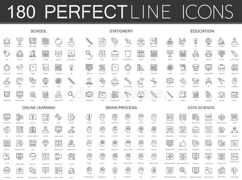 Science Scientific Activityelements Minimal Thin Line Web Icon Set Stock Vector