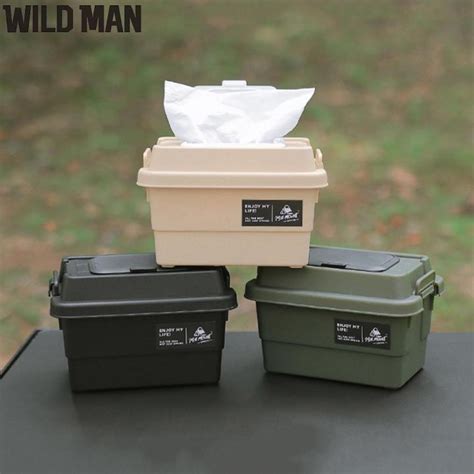 [wild Man] Multifunctional Desktop Tissue Container 1 1l Portable Tissue Box Dustproof Moisture