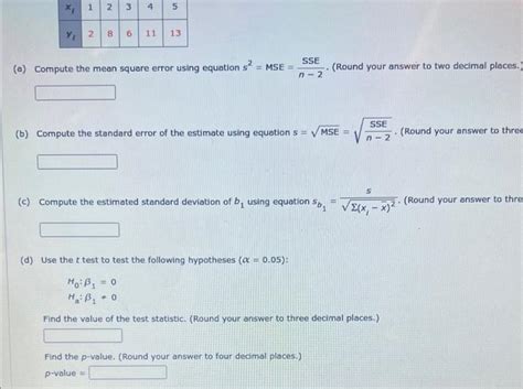 Solved A Compute The Mean Square Error Using Equation S2