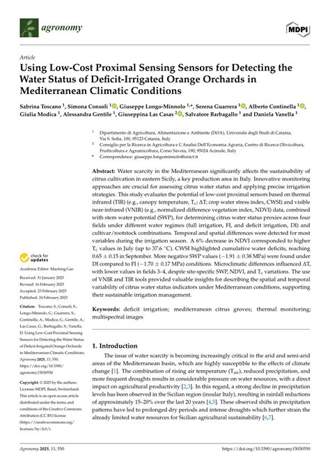 Pdf Using Low Cost Proximal Sensing Sensors For Detecting The Water Status Of Deficit