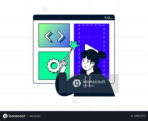 Best Girl Doing Magic Code Development Illustration Download In Png And Vector Format