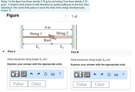 solved string 1 in the figure has linear density 2 70 g m