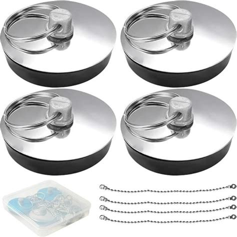 Lot De 4 Bouchons De Vidange Pour Évier De Cuisine Diamètre 33 À 37 Mm