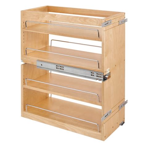 REV A SHELF Base Cabinet Organizer Soft Close Natural Maple Bottom Side Mount Rev A