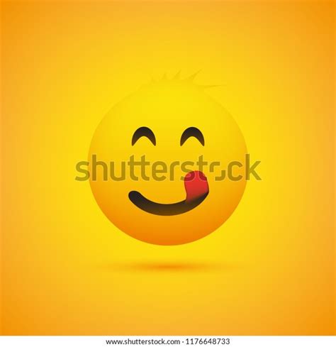 Smiling Emoji Stuck Out Tongue Simple เวกเตอร์สต็อก ปลอดค่าลิขสิทธิ์