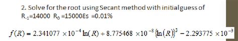 Solved Solve For The Root Using Secant Method With Chegg